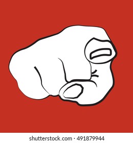 Hand Pointing You Finger Vector Illustration Stock Vector (Royalty Free ...
