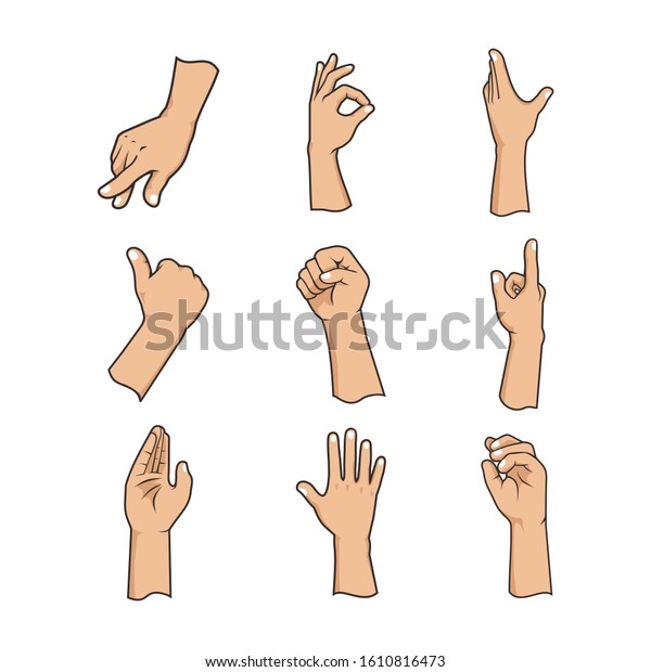 Hand Poses Illustration Clipart Vector Stock Vector (Royalty Free ...