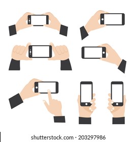 Hand Position Holding Mobile Phone Stock Vector (Royalty Free ...