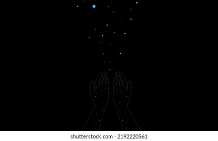 Hand Pray Abstract Shine Vector Illustration Stock Vector (Royalty Free ...