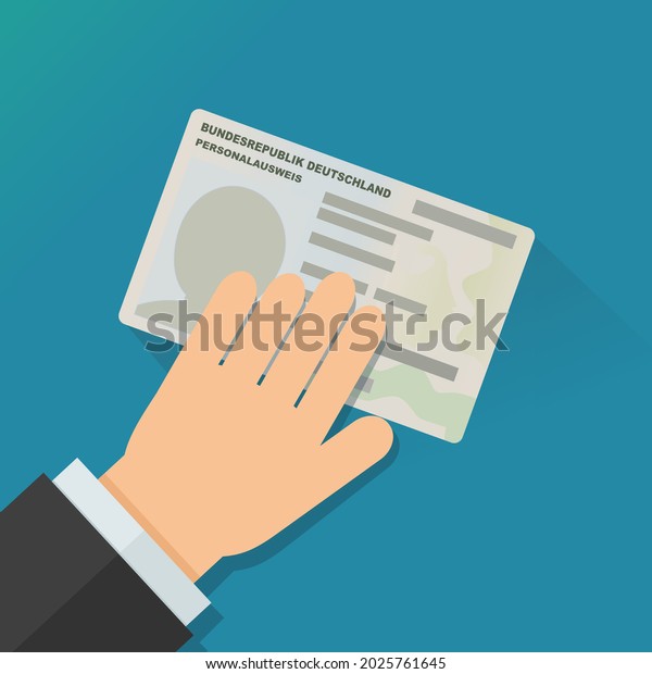 Hand Present Identity Card Personalausweis German Stock Vector (Royalty ...