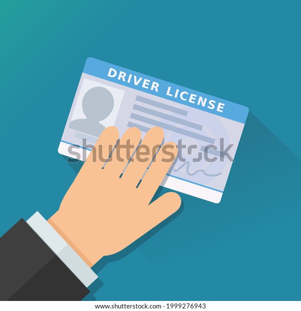 Hand Presents Generic Drivers License On Stock Vector (Royalty Free ...