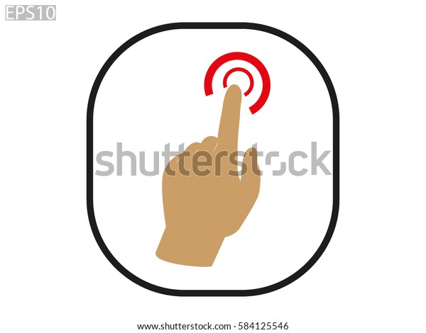 Hand Press Button Icon Vector Illustration Stock Vector (Royalty Free ...