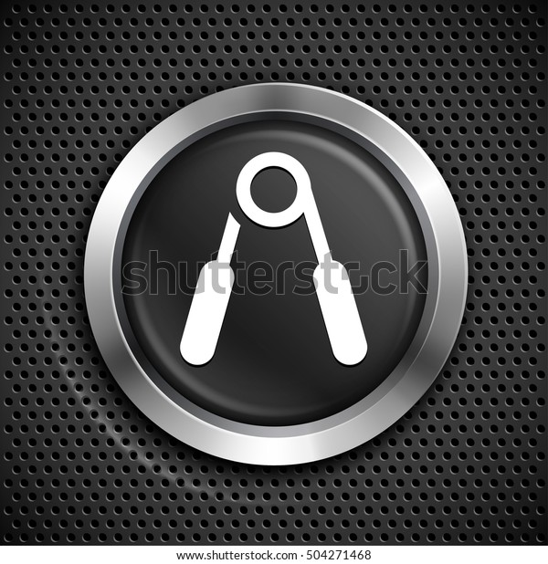 Hand Press Exercise On Black Round Stock Vector (Royalty Free ...