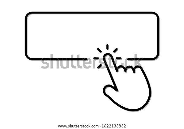 Hand Presses Button Empty Space Insert Stock Vector (Royalty Free ...