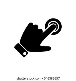 Hand Presses Button Index Finger Vector Stock Vector (Royalty Free ...