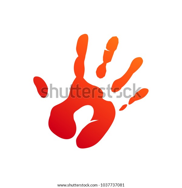 Hand Print Logo Stock Vector (Royalty Free) 1037737081