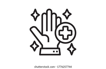 Hand Protection Icon Flat Style Vector Stock Vector (Royalty Free ...