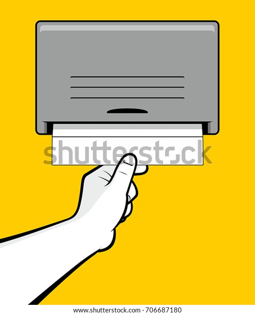Hand Pull Paper Towel Towel Dispenser Stock Vector (Royalty Free) 706687180