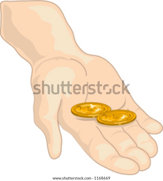 Hand Putting My Two Cents Stock Vector (Royalty Free) 1168669