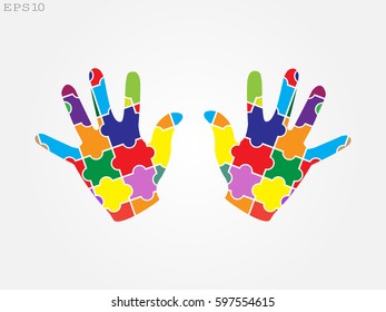 Hand Puzzle Icon Vector Illustration Eps10 Stock Vector (Royalty Free ...