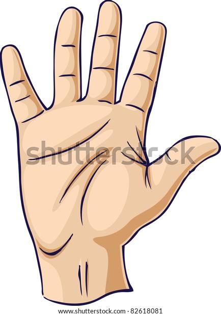Hand Raised Open Hand Gesture Stock Vector (Royalty Free) 82618081