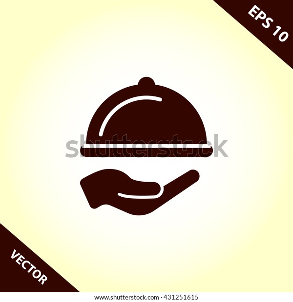 Hand Restaurant Dish Icon Hand Restaurant Stock Vector (Royalty Free ...