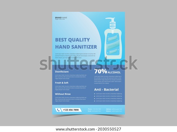 Hand Sanitizer Promotion Flyer Template Hygiene Stock Vector (Royalty ...