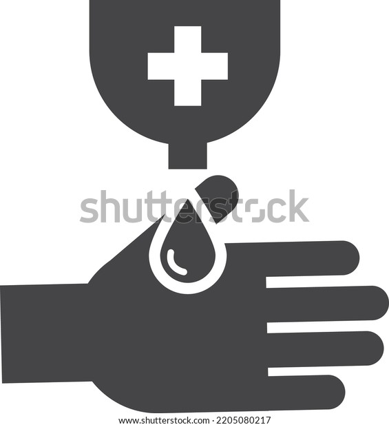 Hand Sanitizing Icon Black Hygiene Symbol Stock Vector (Royalty Free ...
