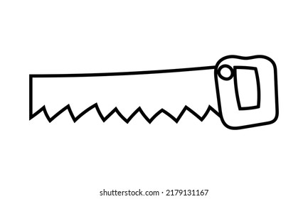 Hand Saw Side View Hand Drawn Stock Vector (Royalty Free) 2179131167 ...