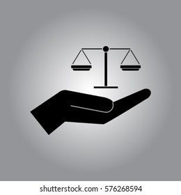 Hand Scales Icon Libra Vector Illustration Stock Vector (Royalty Free ...