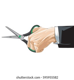 Hand Scissor Vector Isolated On White Stock Vector (Royalty Free ...