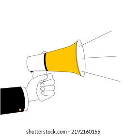 Hand Screaming Megaphone Vector Illustration Flat Stock Vector (Royalty ...