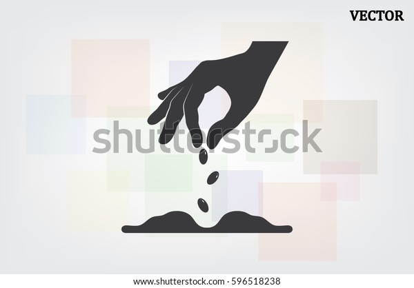Hand Seeds Vector Icon Stock Vector (Royalty Free) 596518238