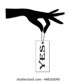 Hand Selects Yes Silhouettevector Illustration: vector de stock (libre ...