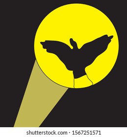 Hand Shadow Flying Bird Black Color Stock Vector (Royalty Free) 1567251571