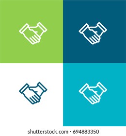 Hand Shake Green Blue Material Color Stock Vector (Royalty Free ...