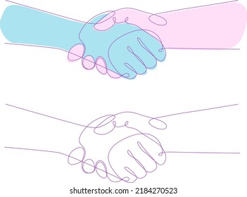 Hand Shake Line Art Vector Illustration Stock Vector (Royalty Free ...