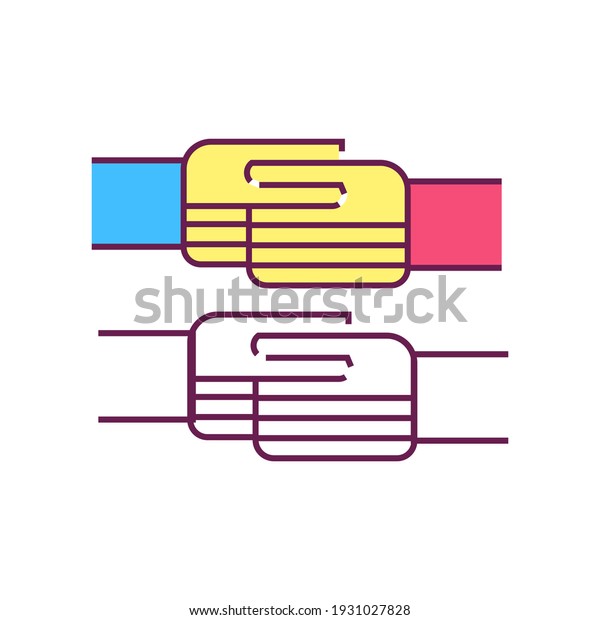 Hand Shake Vector Icon Set Pictogram Stock Vector (Royalty Free ...