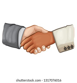 Vektor Stok Illustration Rich Man Shaking Hands Poor (Tanpa Royalti ...