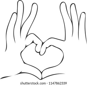 Hand Shape Heart Stock Vector (Royalty Free) 1147862339 | Shutterstock