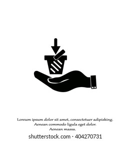 Hand Shopping Basket Icon Stock Vector (Royalty Free) 404270731 ...