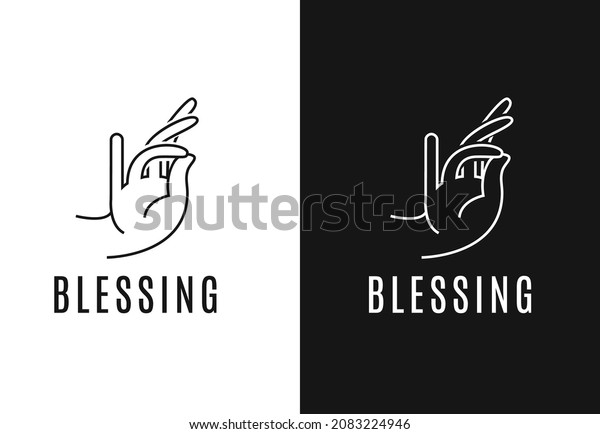 Hand Showing Blessing Gesture Logo Concept Stock Vector (Royalty Free ...