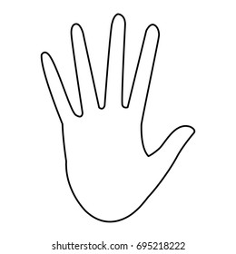 Hand Showing Five Finger Stop Gesture Stock Vector (Royalty Free) 695218222