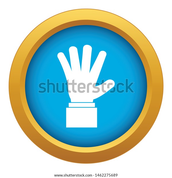 Hand Showing Five Fingers Icon Blue Stock Vector (Royalty Free ...