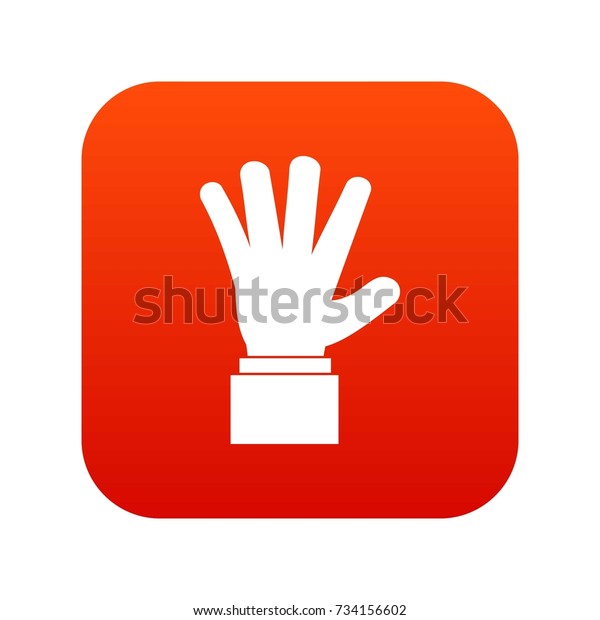 Hand Showing Five Fingers Icon Digital Stock Vector (Royalty Free ...