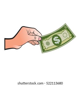 Hand Showing Money Notes Colorvector Drawing Stock Vector (Royalty Free ...