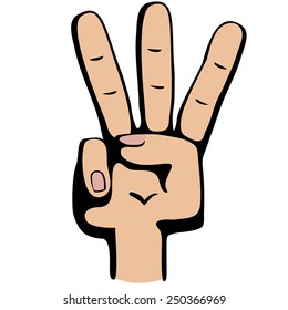 Hand Showing Number Three Stock Vector (Royalty Free) 250366969 ...