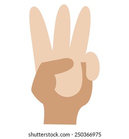 Hand Showing Number Three Stock Vector (Royalty Free) 250366975 ...