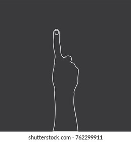 Hand Showing One Finger Vector Illustration: เวกเตอร์สต็อก (ปลอดค่า ...