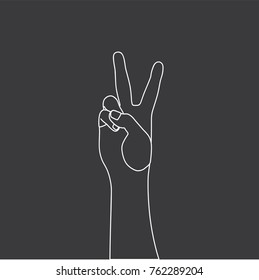 Hand Showing Two Fingers Vector Illustration Stock Vector (Royalty Free ...