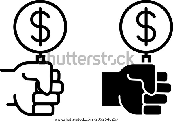 Hand Sign Bid Icon Vector Illustration Stock Vector (Royalty Free ...