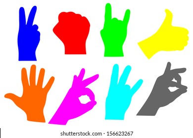 Hand Sign Collection Stock Vector (Royalty Free) 156623267 | Shutterstock