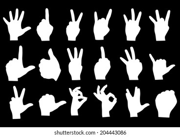 Hand Sign Collection Stock Vector (Royalty Free) 204443086 | Shutterstock