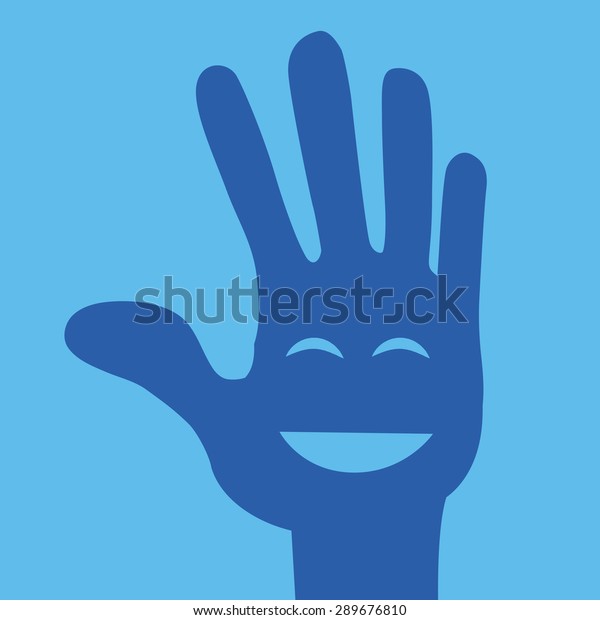 Hand Sign Design Over Blue Background Stock Vector (Royalty Free) 289676810