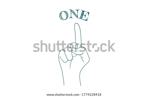 Hand Sign Icon Number 1 Finger Stock Vector (Royalty Free) 1774228418 ...