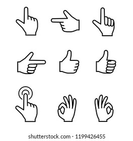 Hand Sign Icon Set Stock Vector (Royalty Free) 1199426455 | Shutterstock