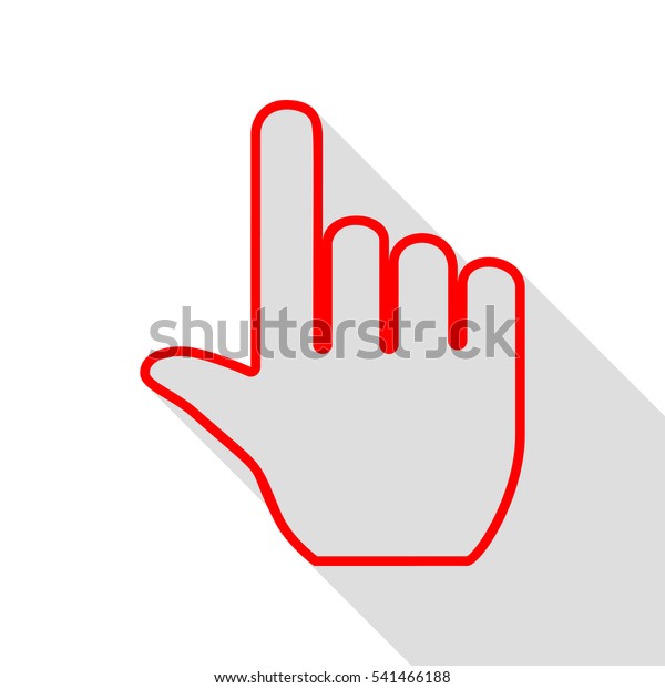 Hand Sign Illustration Red Icon Flat Stock Vector (Royalty Free ...