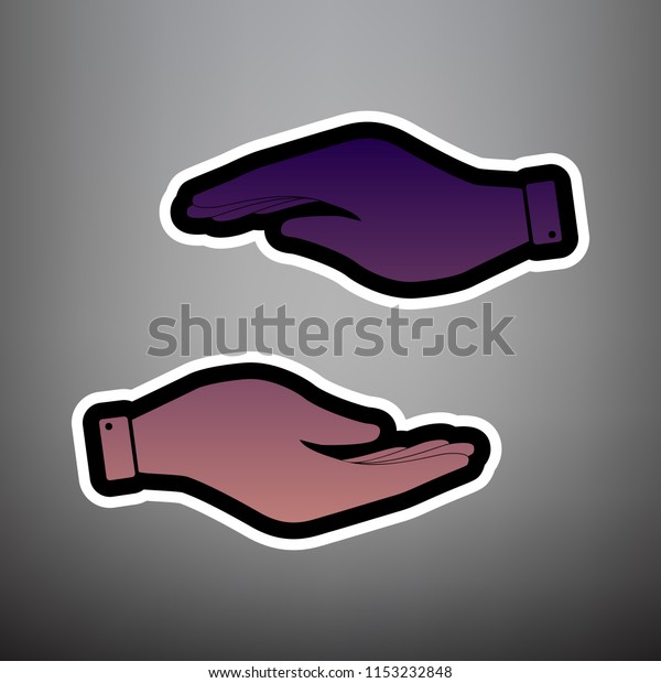 Hand Sign Illustration Vector Violet Gradient Stock Vector (Royalty ...