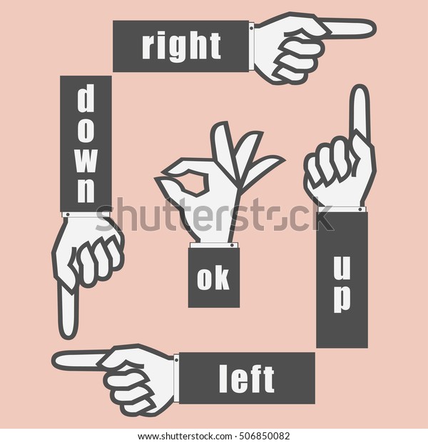 Hand Sign Pointing Finger Gesture Ok Stock Vector (Royalty Free) 506850082
